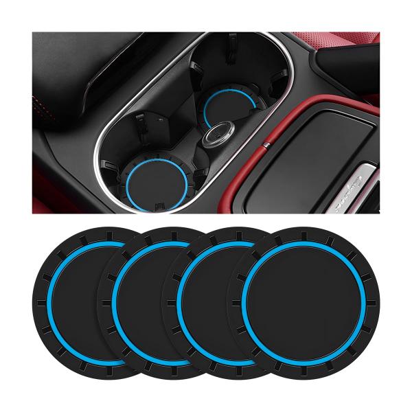商品名: Zipelo 車用カップホルダーコースター、4点 滑り止め2.75インチ 車両ドリンク断熱マット、防塵自動車内装ウォーターボトル保護パッドアクセサリー、SUV、セダン、トラックにユニバーサル(ブルー) Zipelo Car Cup...
