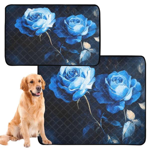 商品名:  Qilmy Beautiful Blue Rose Dog Pee Pads S×3,Super Absorbing Puppy Pads,Waterproof Pet Pads for Cat Dog Bed Mat,Wash...