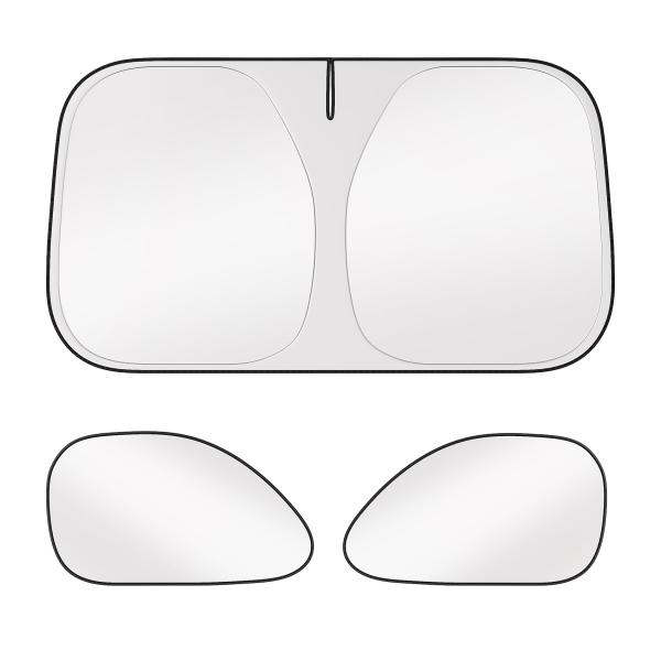 商品名: Roberly (ロバリー) 車用フロントガラス用サンシェード 240T 折りたたみ式サンバイザー 3個 車のフロントガラス&amp;サイドウィンドウ用 紫外線防止 断熱 自動車内装保護 セダンSUV用収納バッグ付き (L、64イ...