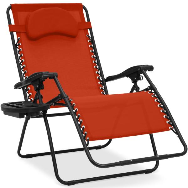商品名: Best Choice Products オーバーサイズ 無重力チェア 折りたたみ アウトドア パティオ ラウンジ リクライナー カップホルダー付き アクセサリートレイ 枕 バーントオレンジ Best Choice Product...