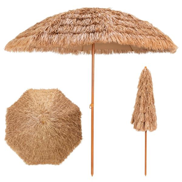 商品名:  Nightcore 8 FT Tiki Umbrella, Hawaiian Style Thatched Beach Umbrella With 8 Ribs, Tilt Adjustment, Portable Outdoo...