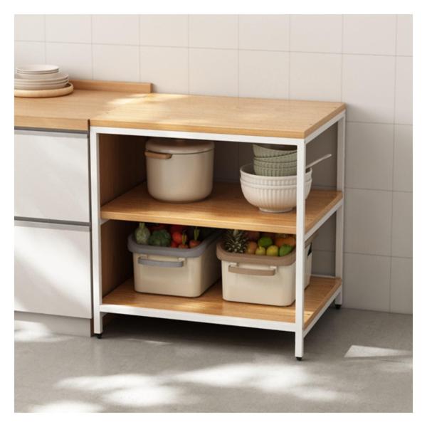 商品名:  NQNFWCRJ Floor-to-Ceiling Seam Shelf Multifunctional Shelf Kitchen Three-Layer Storage Shelf Vertical Practical St...
