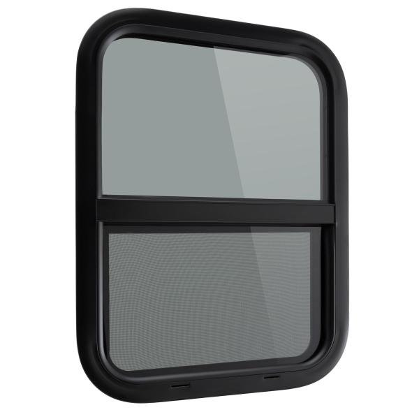 商品名:  RecPro RV Teardrop Horizontal or Vertical Slide Window with Trim | Tinted Glass | Tempered | Made in the USA (Vert...