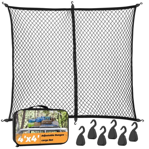 商品名:  Cargo Net for Pickup Truck Bed - Cargo Nets for Trailer Boat 4'x4' to 8'x8' Truck Beds Netting - Automotive Cargo ...