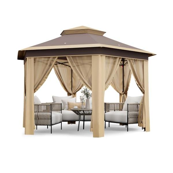 商品名:  79.5" Portable Gazebo Tent, 6 Sided Outdoor Gazebo with Mosquito Netting, Double-Layer Canopy Tent for Backyard &a...