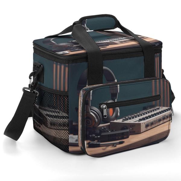 商品名:  Recorder with Headphones Printing Cooler Bag Large Capacity Leak Proof Lunch Cooler for Picnics Travel &amp; Outdo...