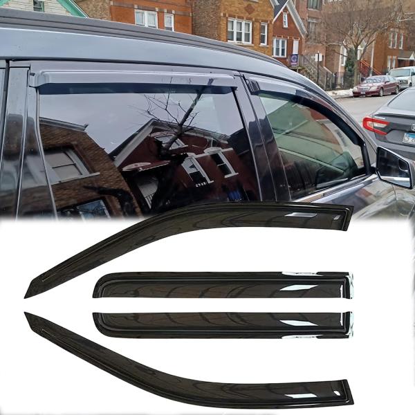 商品名: Puermto 防雨サイドウィンドウウィンドディフレクター 2018-2023 シボレー トラバース用、テープオン サン レインガードセット、車用の素敵な外観のウィンドウバイザー、シボレー トラバース18-25 94553用ベント...