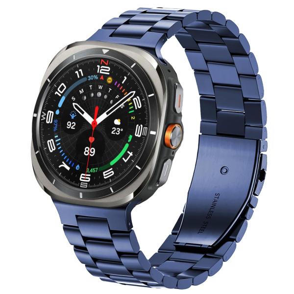 商品名: DEALELE Starp Samsung Galaxy Watch 7 Ultra(47mm)対応 隙間なし ステンレススチールメタル交換用バンド Galaxy Watch Ultra 47mm レディース メンズ, 1# ブル...