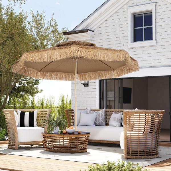 商品名:  MATONELL Outdoor Umbrella with UPF30+ Protection - 8-Rib Rust-Resistant Pole, Two-Tier Vented Design, Artificial S...