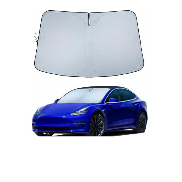 商品名: Autopect Model 3/Y フロントガラスサンシェード Windshield Sun Shade for Tesla Model Y &amp; Model 3 ? Custom Fit Front Window Sun...