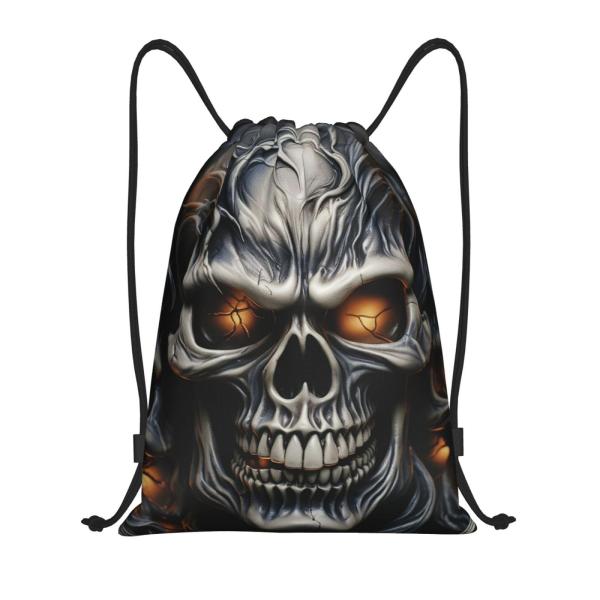 商品名:  LHCVSFGW Drawstring Backpack Bags Waterproof String Bag Cool Evil Skull Sports Gym Sackpack Lightweight Cinch Sack...