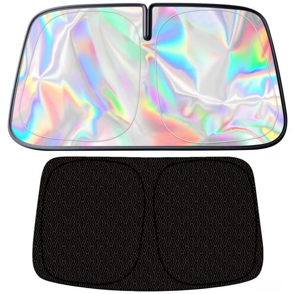 商品名: Chislimal(チスリマル) フロントガラスサンシェード トヨタ RAV4(2019-2025)用 カスタムフィット フロントガラスシェード 頑丈な生地 丈夫なメタルフレーム、虹色の紫外線保護と熱反射板。 Chislimal ...