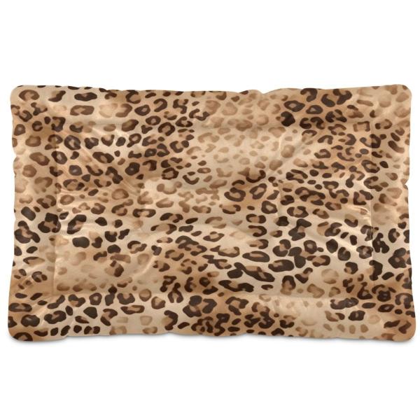 商品名:  FJDENG Leopard Print Pet Bed Soft Non-Slip Bottom Design Calming Dog Bed for Small Medium Dogs and Cats,24x18inブラン...