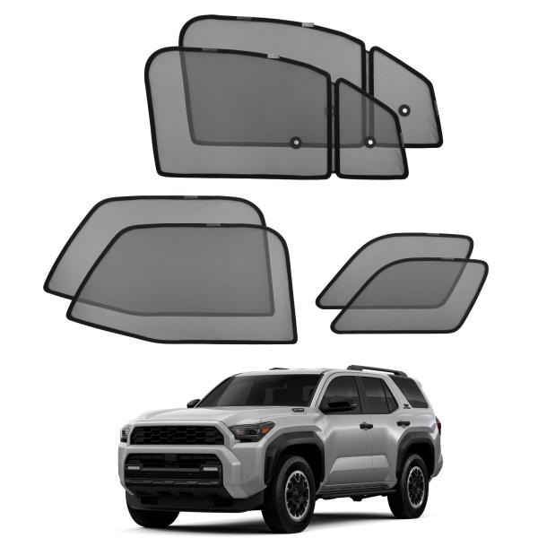 商品名: 2025 Toyota 4Runner用カーウィンドウサンシェード - 6個パック サイドサンシェード 2025 4ランナーアクセサリー用 - 磁気サンシェードが熱と紫外線を遮断し、通気性のあるメッシュを使用 Car Window...