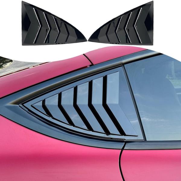 商品名: ウィンドウルーバー、Teslaモデル3 2017-2025用サイドベントルーバー、ABSプリントスポーツウィンドウ装飾カバー、外装トリムアクセサリー-ブライトブラック MUXEE Window Louver，2Pcs Side V...
