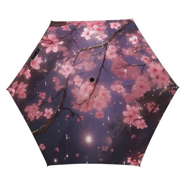 商品名:  Falling Cherry Flowers Travel Umbrella for Rain Windproof 5 Folding Compact Umbrella Auto Open Closeブランド: Generic商...