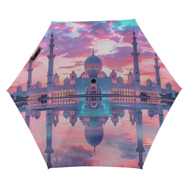商品名:  Arab Mosque Travel Umbrella for Rain Windproof 5 Folding Compact Umbrella Auto Open Closeブランド: Generic商品サイズ: One s...