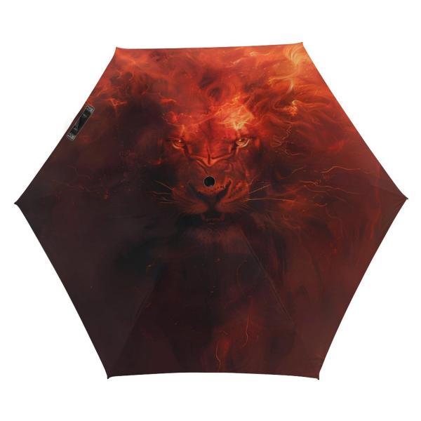 商品名:  Lion Head Travel Umbrella for Rain Windproof 5 Folding Compact Umbrella Auto Open Closeブランド: Generic商品サイズ: One siz...