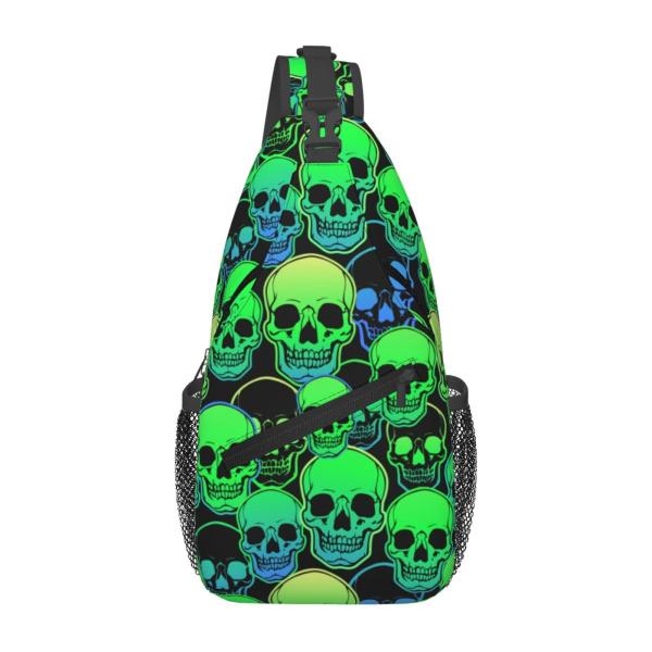 商品名:  AMRANDOM Sling Bag for Men Women cool green gothic skulls Crossbody Hiking Daypackブランド: AMRANDOM商品サイズ: One Size重量:...