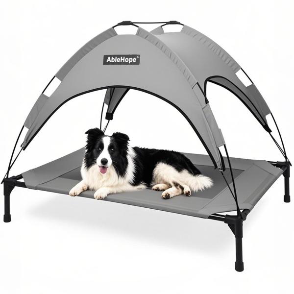 商品名:  AbleHope Elevated Pet Cot with Removable Canopy Shade, Raised Dog Bed with Cooling Mesh for Indoor Outdoor Use, UV...