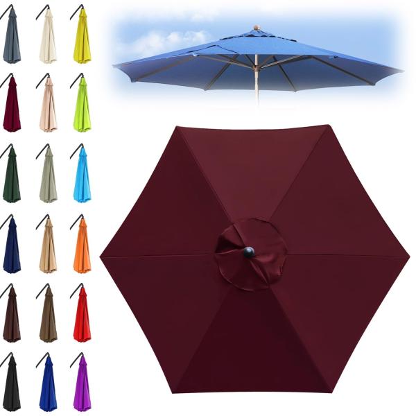 商品名:  6 Arms Market Umbrella Top | Patio Umbrella Cover | Umbrella Replacement Canopy | Rainproof | UV Protective | Cano...