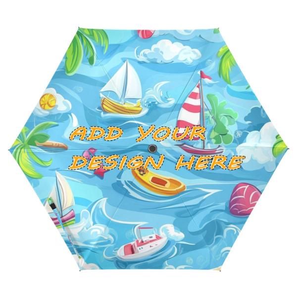 商品名:  miaozhen custom UV 50+ compact umbrella Summer Vacation Sea Perfect for Car, Golf, and On-Go with patterned case p...