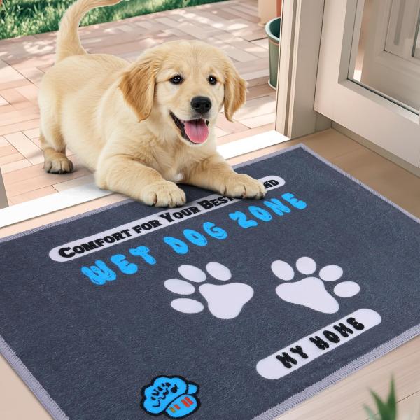 商品名:  NUOVARUGS Ultra Absorbent Dog Door Mat, Chenille Pet Mat, Non-Slip Machine Washable Dog Rug for Entryway, Bathroom...