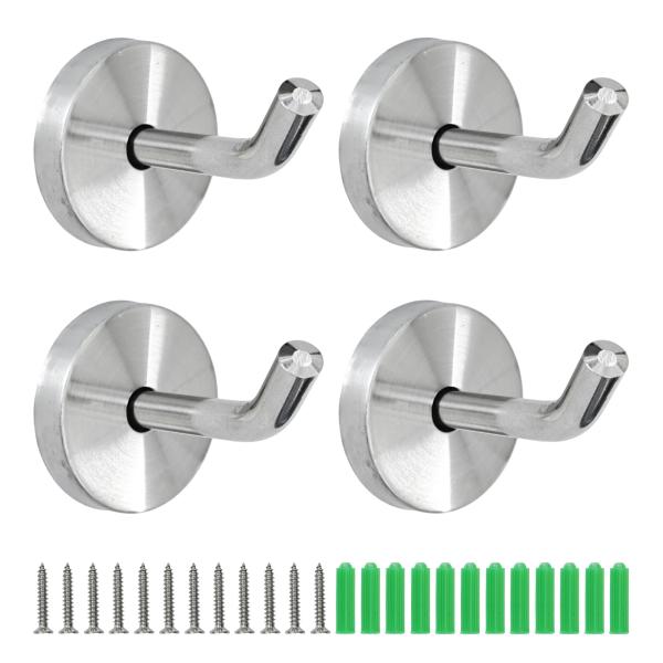 商品名: Runseaway 4個 2インチ 高耐久 ステンレススチール 壁取り付けフック シングルショートノーズコートフック タオルハンガー キッチン、バスルーム、リビングルーム、ガレージ収納用 Runseaway 4Pcs 2 Inch...