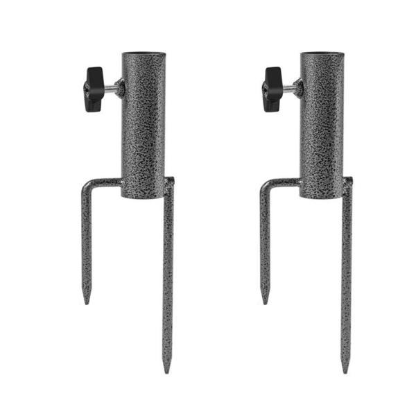 商品名:  BE-TOOL 2 Pcs Patio Umbrella Steel Anchors, Metal Ground Grass Auger Holder Stands Base with Two Forks, for Beach ...