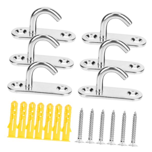 商品名:  Homoyoyo Ceiling Mount Hook 6pcs Pad Eye Anchor Open Hooks for Hanging Stainless Steelブランド: Homoyoyo商品サイズ: 4.5x2.1...