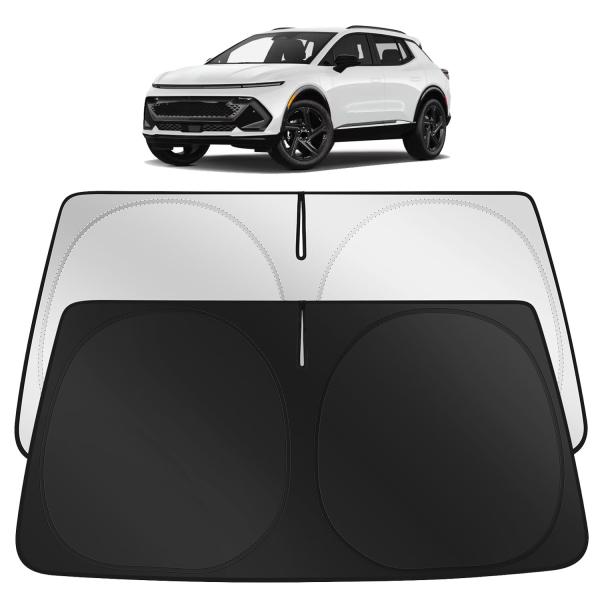 商品名: TAUYANG フロントガラスサンシェード シボレー/シボレーエクイノックス EV 2024 2025 フロントウィンドウサンシェード、車用フロントガラスサンバイザーカバー 折りたたみ式 収納バッグ付き TAUYANG Winds...