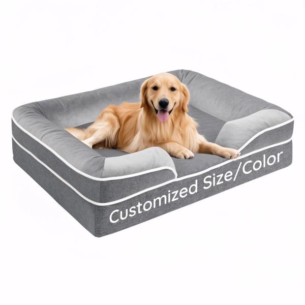 商品名:  Custom Dog Bed for Small/Medium/Large/Giant Dogs,Waterproof Orthopedic Dog Bed, Supportive Foam Pet Couch Bed with...