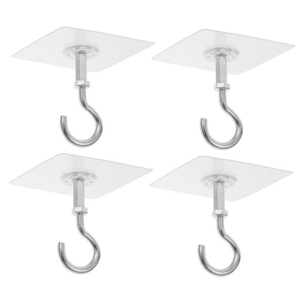 商品名:  OUNONA 4pcs No Drill Ceiling Adhesive Hooks for Hanging Plants and Lights Heavy Duty Self-Adhesive Plant Hangers I...