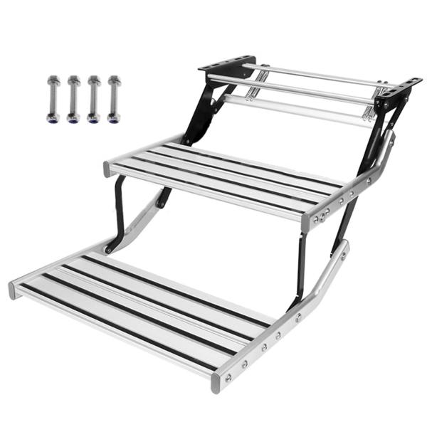 商品名:  QSNYJPL RV Steps Folding 2 Step, Manual Retractable RV Stairs with 440 Lbs Load Capacity for Camper Van Motorhome ...