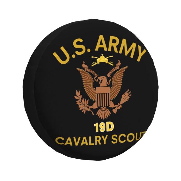 商品名:  Us Army Mos 19d Cavalry Scout 15 Inch Spare Tire Cover Weatherproof Wheel Protector Rv SUV Truck Trailer Camper4ブラ...