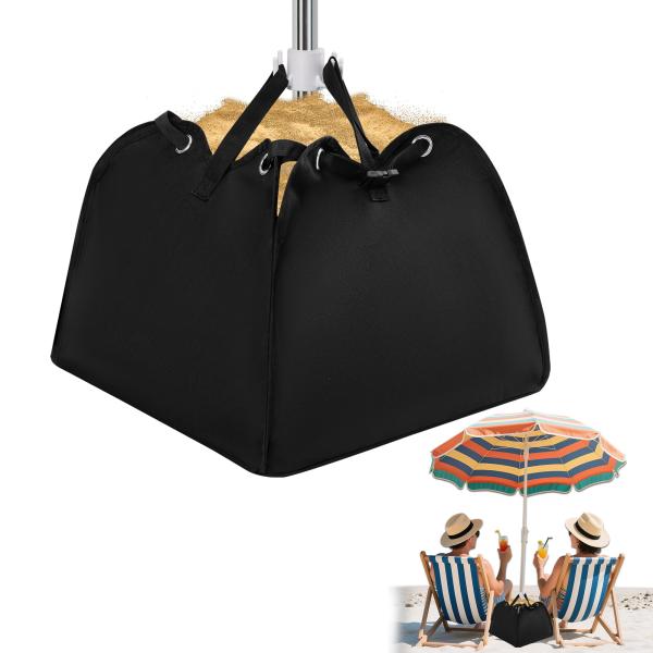 商品名: GOCOHHIビーチパラソルベースウェイト、600Dオックスフォード布ポータブル充填可能サンドバッグ、サンアンブレラベース用、ヘビーデューティーパラソルサンドストレージバッグ、屋外、ガーデン&amp;ビーチでの使用に吊り下げフック...