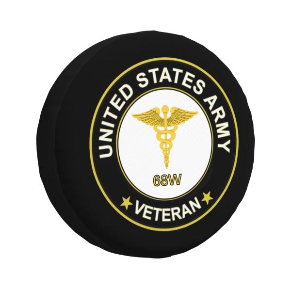 商品名:  Us Army Mos 68w Medic Veteran 15 Inch Spare Tire Cover Weatherproof Wheel Protector Rv SUV Truck Trailer Camper1ブラ...