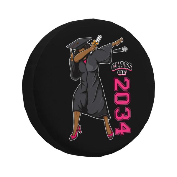 商品名:  Class of 2034 Graduation Gifts for Her Dabbing Queen 15 Inch Spare Tire Cover Weatherproof Wheel Protector Rv SUV ...