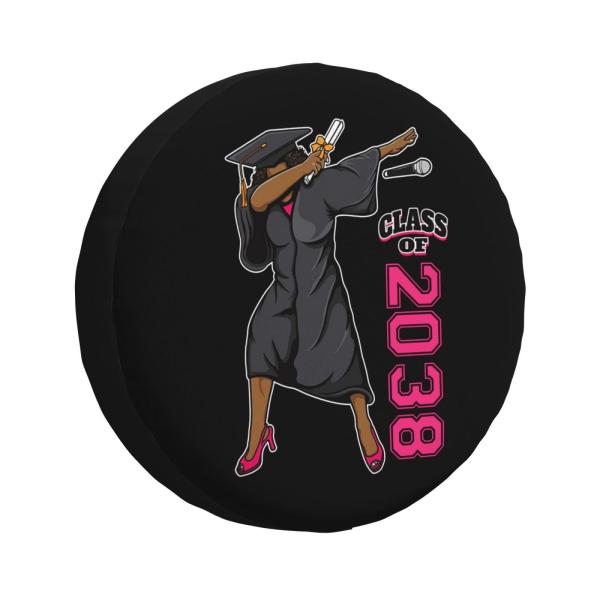 商品名:  Class of 2038 Graduation Gifts for Her Dabbing Queen 15 Inch Spare Tire Cover Weatherproof Wheel Protector Rv SUV ...