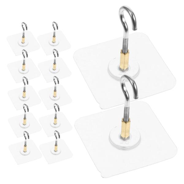 商品名:  LIFKOME 12pcs No Drill Adhesive Ceiling Hooks Strong Hold Plant Hangers for Kitchen Bathroom and Garden Damage Eas...