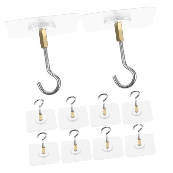 商品名:  Luxshiny 12pcs No Drill Adhesive Ceiling Hooks Heavy Duty Traceless Plant Hangers for Kitchen Bathroom and Garden ...