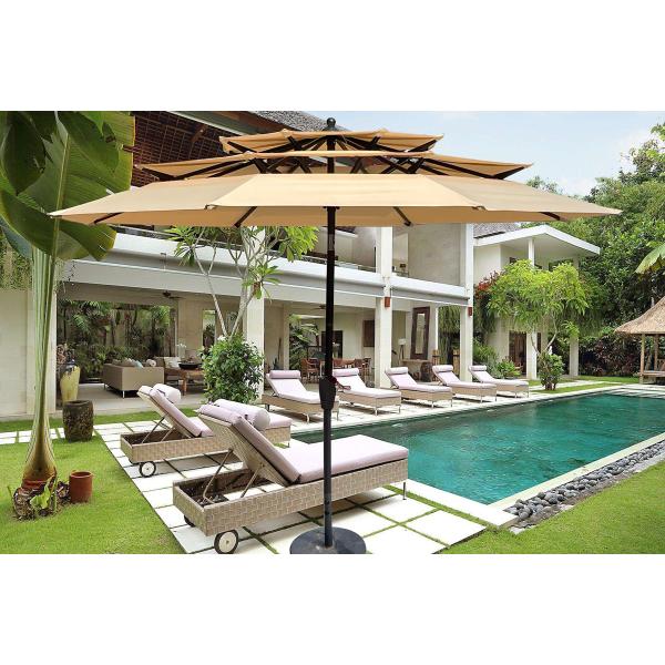 商品名:  9Ft 3 Tiers Outdoor Patio Umbrella with Crank and tilt and Wind Vents for GDeck Backyard Pool Shade Outside Deck S...