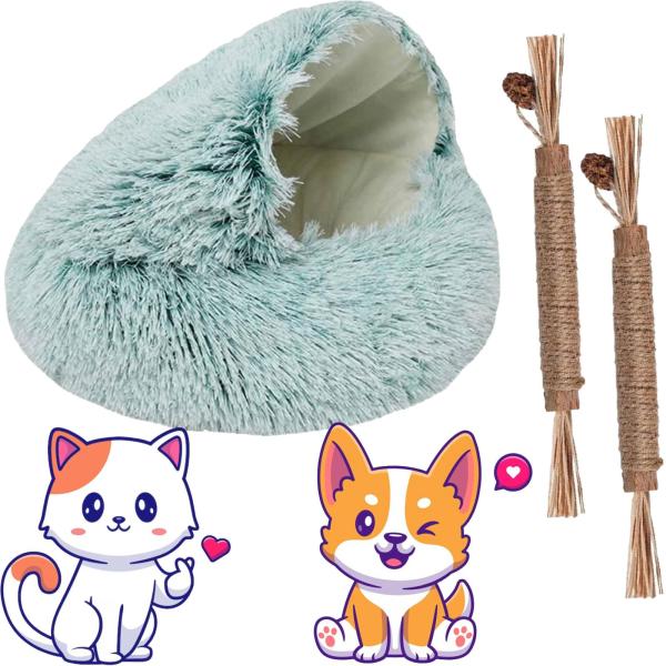 商品名:  Cozy Cocoon Dog Bed, Fluffy Covered Hooded Cozy Burrow Puppy Beds, 15.7"/19.7"/25.6"/31.5"/39.3" Pet Beds for Medi...