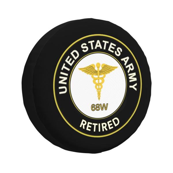 商品名:  Us Army Mos 68w Medic Retired 15 Inch Spare Tire Cover Weatherproof Wheel Protector Rv SUV Truck Trailer Camper3ブラ...