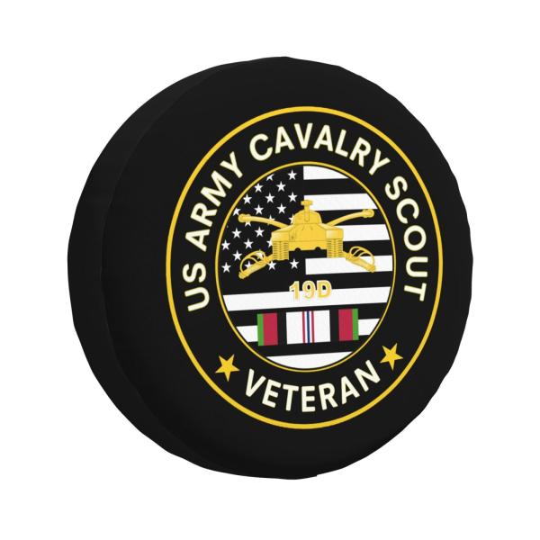 商品名:  Us Army Mos 19d Cavalry Scout Afghanistan Veteran 15 Inch Spare Tire Cover Weatherproof Wheel Protector Rv SUV Tru...