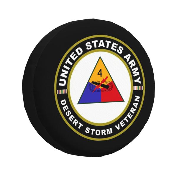 商品名:  Us Army 4th Armored Division Desert Storm Veteran 15 Inch Spare Tire Cover Weatherproof Wheel Protector Rv SUV Tru...