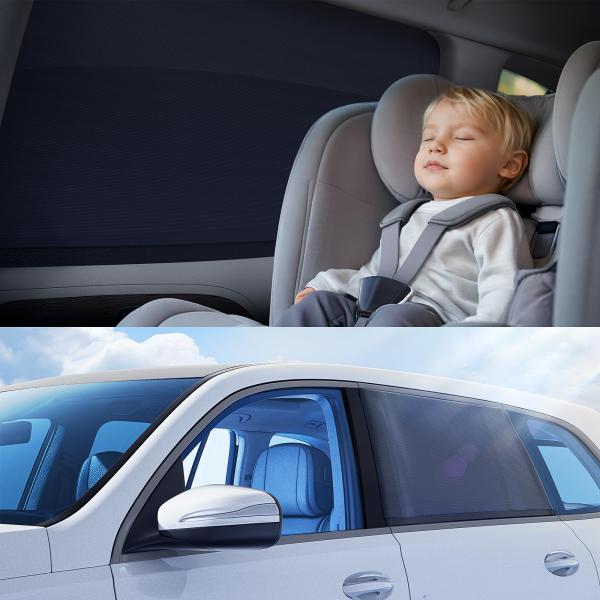 商品名:  Nmoiss Breathable Mesh Camping Car Window Shades (2 Pack) ? Ice Crystal Cooling Fabric, UPF50+ UV Protection, Brea...