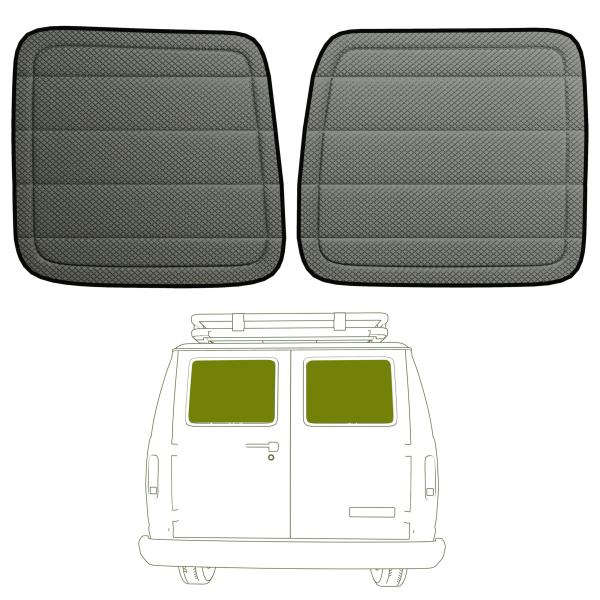 商品名: VANNCAMP リアウィンドウカバー(ペア) フォードエコノリン用 磁気断熱遮光ウィンドウサンシェード、折りたたみ式デザイン、3シーズン VANNCAMP Rear Door Window Covers(Pair) for Fo...