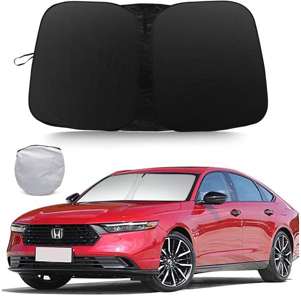 商品名: フロントガラス用サンシェード 2018-2022年式ホンダアコードセダン用 - 折りたたみ式サンバイザープロテクターは熱をブロックし、紫外線をブロックし、車を涼しく保ちます。 Windshield Sun Shade for 20...