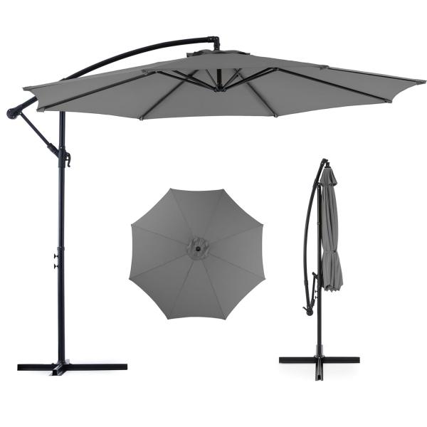 商品名:  10 FT Patio Outdoor Umbrella Hanging Cantilever Umbrella Offset Umbrellas Easy Open Adustment with Push Button Til...